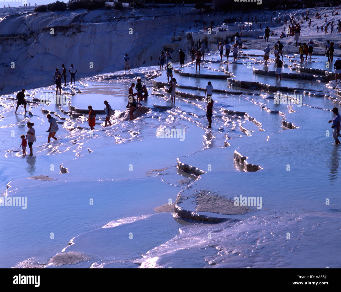 The Pamukkale Calcium carbonate basins near Denizle in Turkey Stock ...