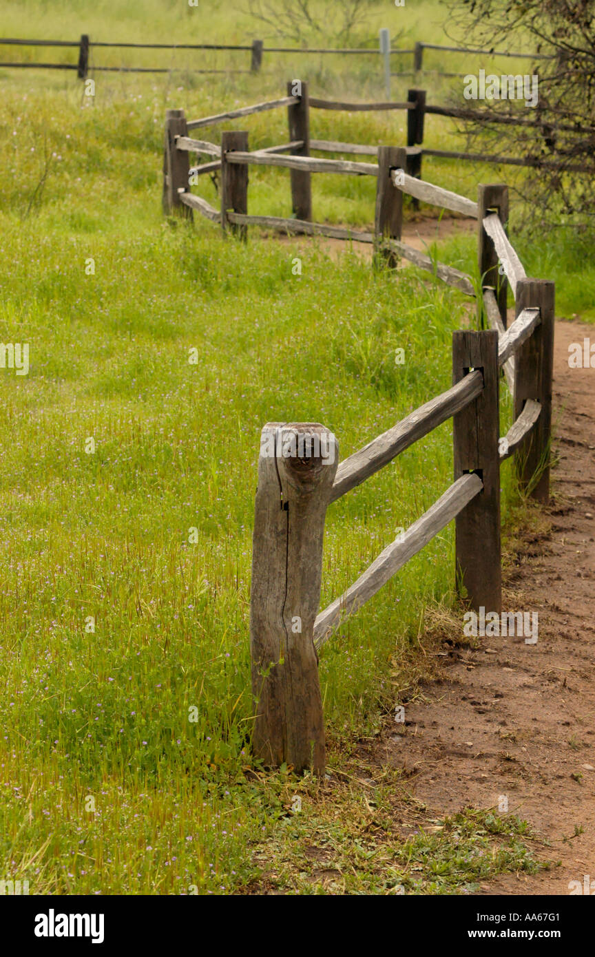 Wooden Fence Along Park High Resolution Stock Photography and Images ...