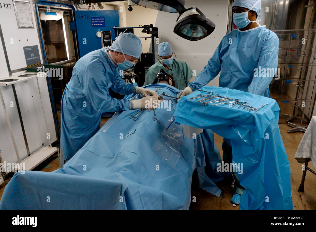 Midway aircraft carrier sick bay hi-res stock photography and images ...