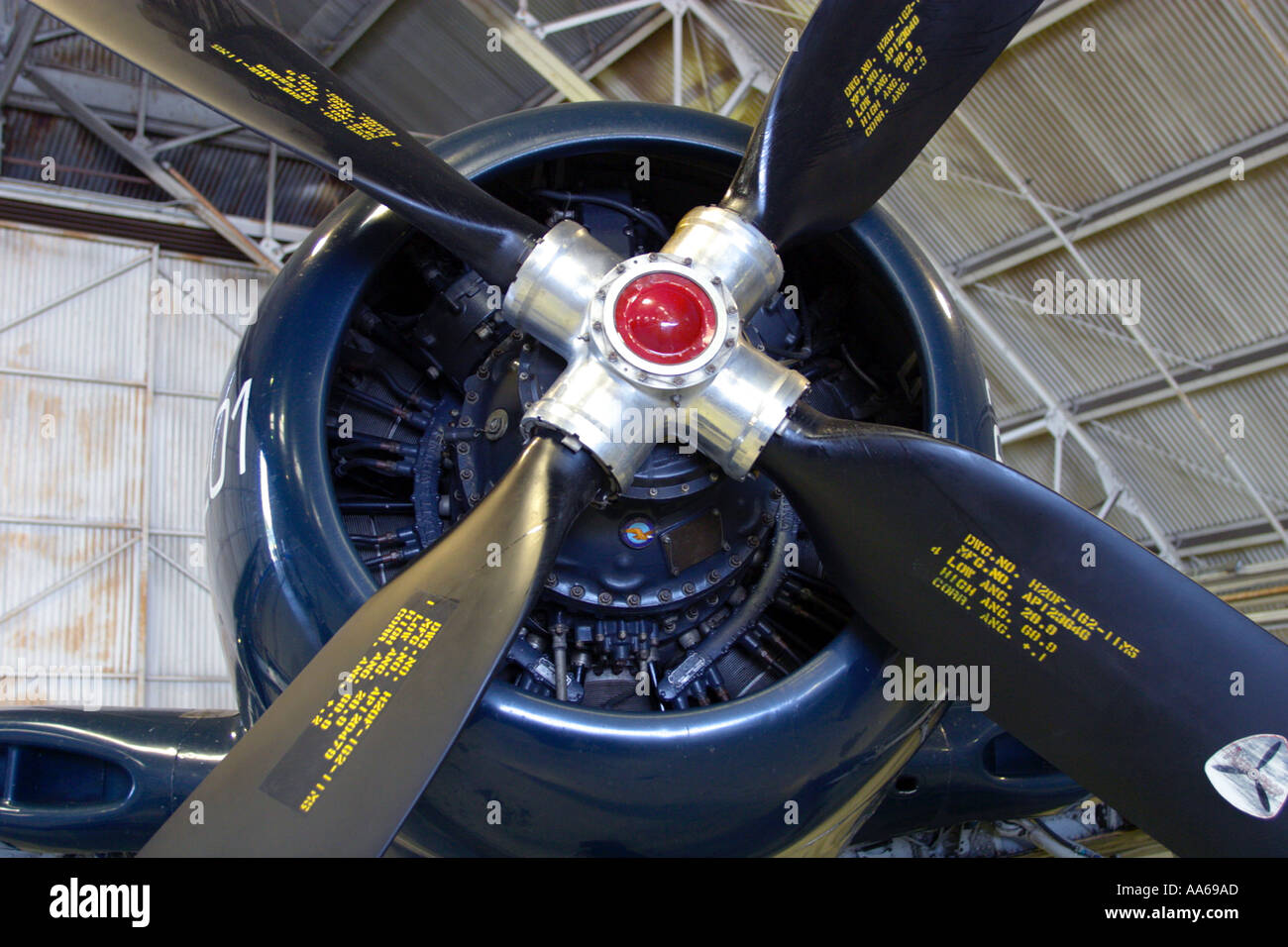Grumman F8F Bearcat Propellor and Engine Stock Photo - Alamy