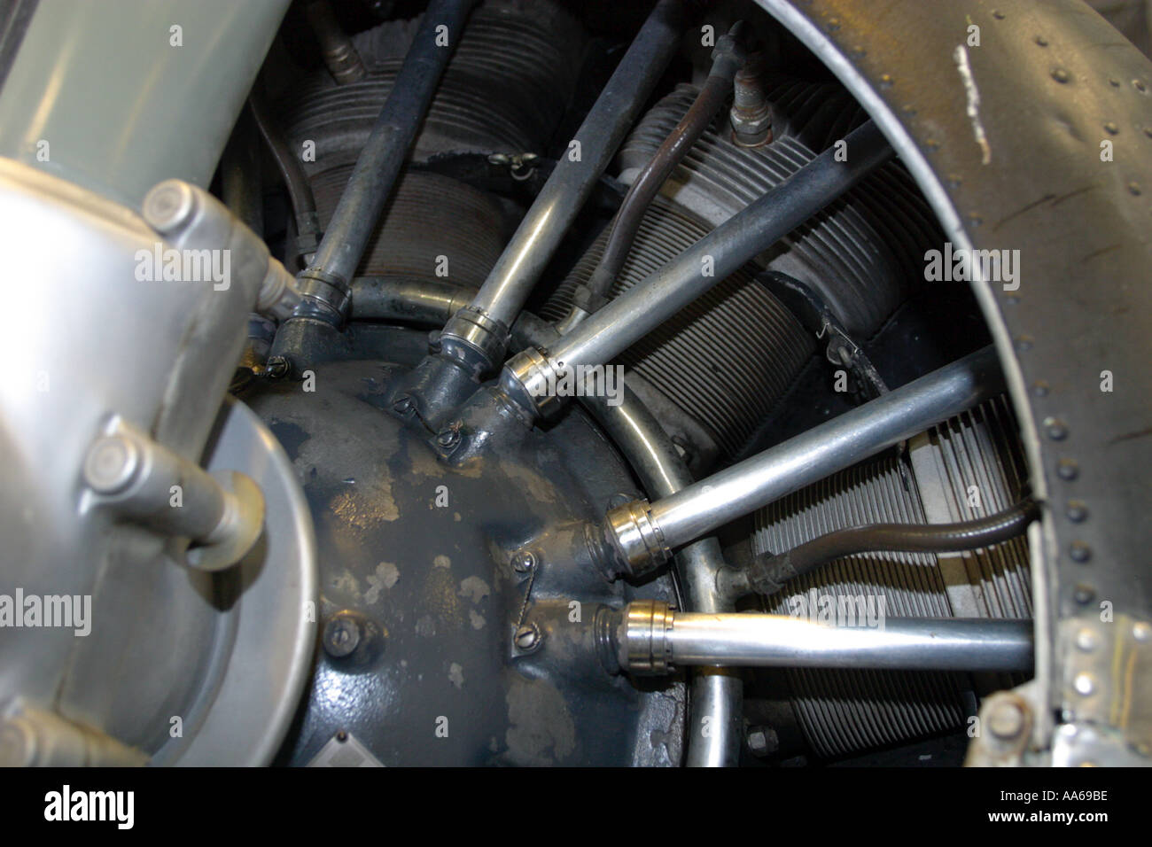 Beech 18 Engine Detail Also known as a C 45. Closeup Stock Photo - Alamy