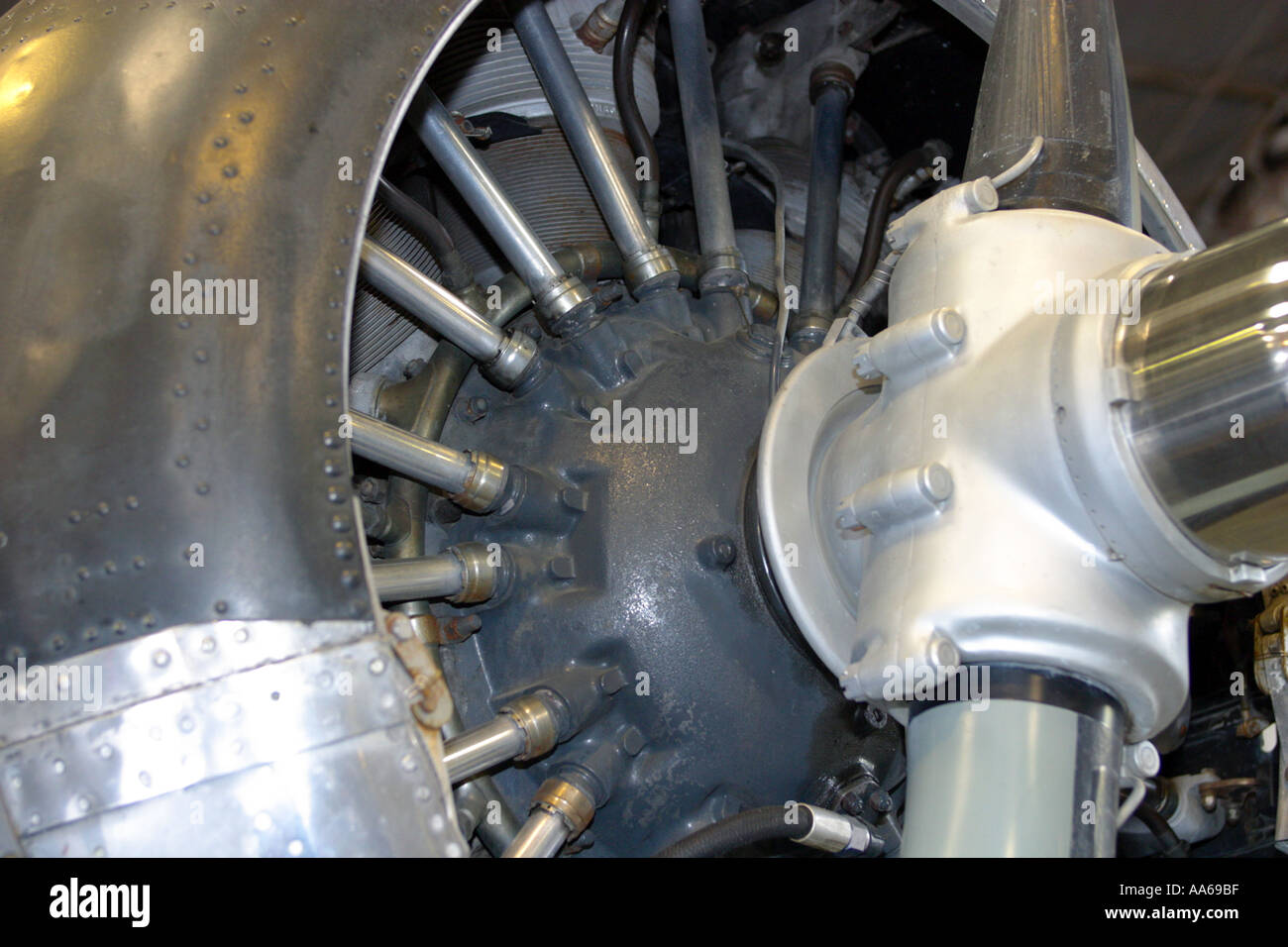 Beech 18 Engine Detail Also known as a C 45. Closeup Stock Photo - Alamy