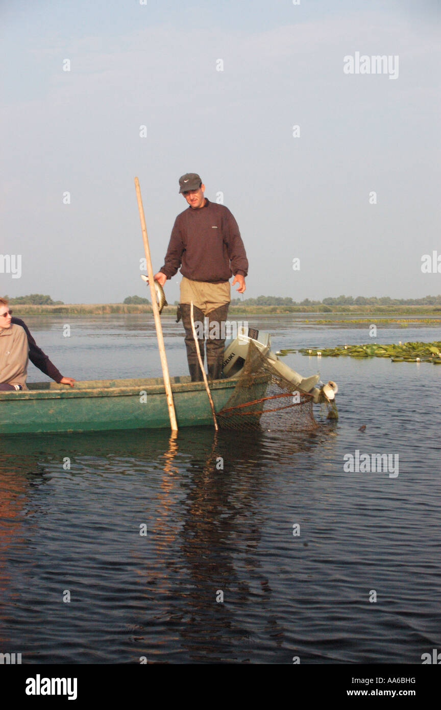 Danube Delta fisherman Stock Photo - Alamy