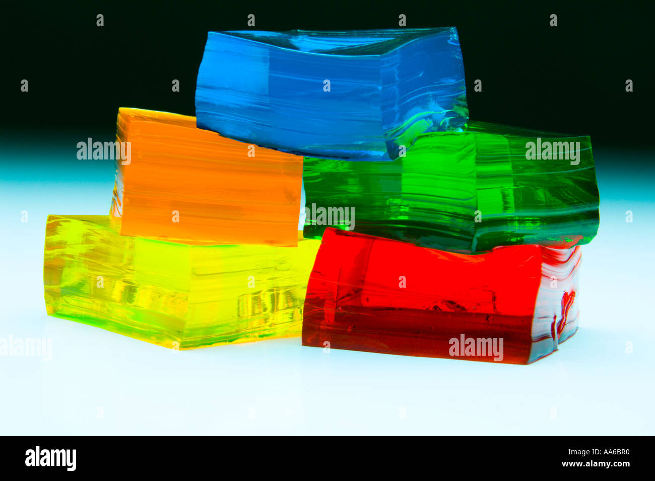 colorful cubes of jello gelatine Stock Photo - Alamy