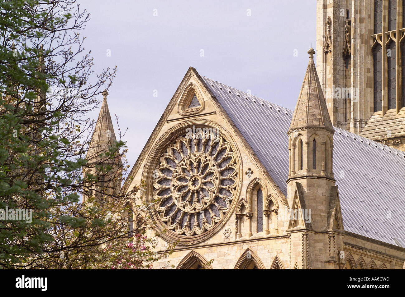 Close-up of York Minster's Rose Window situated on the South façade ...