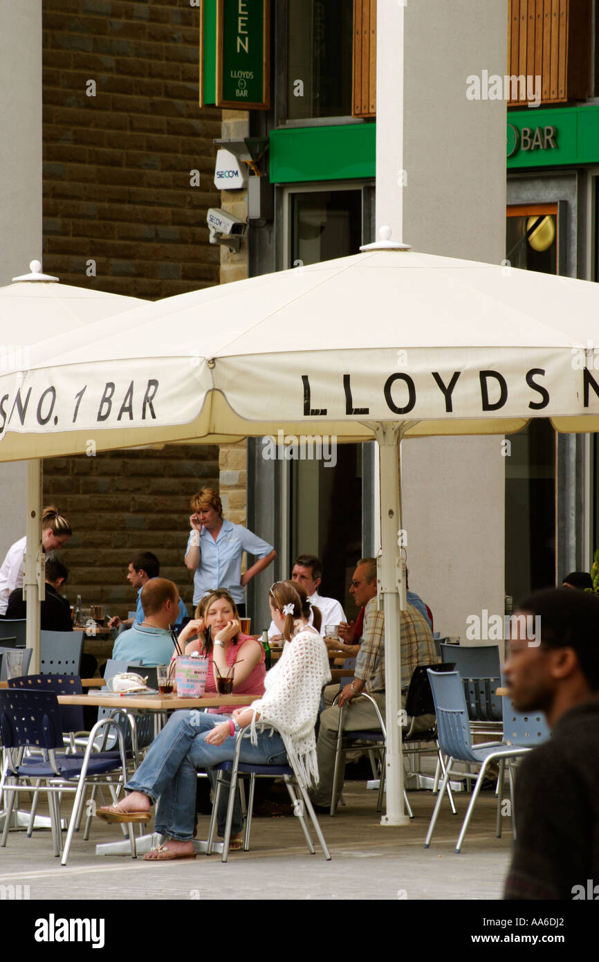 Group of people enjoying drinks outside Lloyds Bar Centenary Square ...