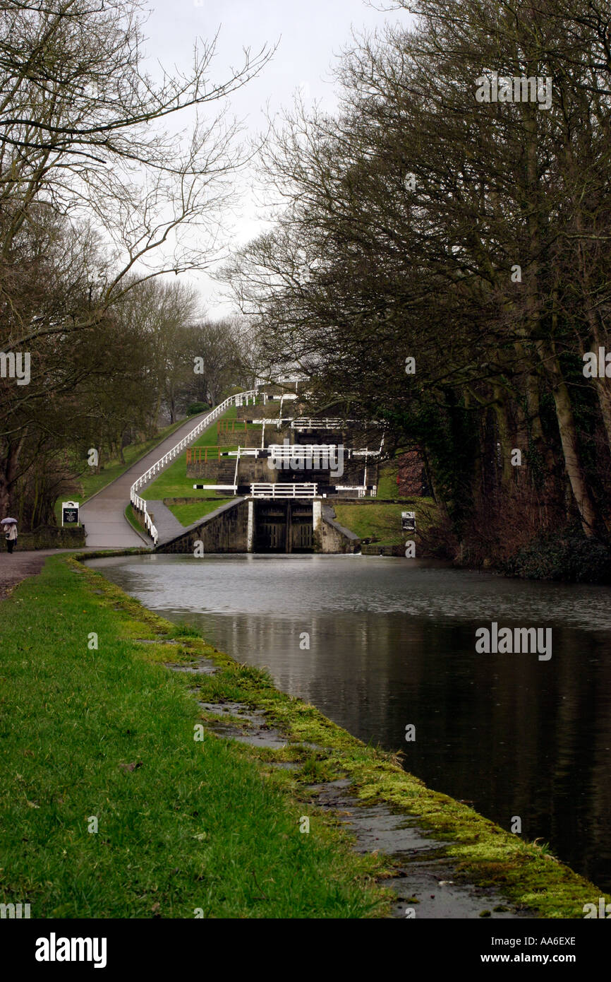 Five Rise Locks from downstream Stock Photo - Alamy