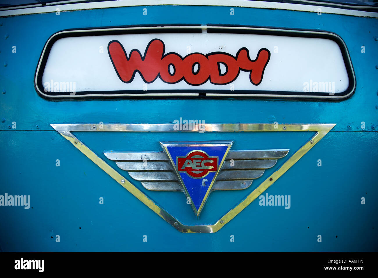 front end of old camper bus Stock Photo - Alamy