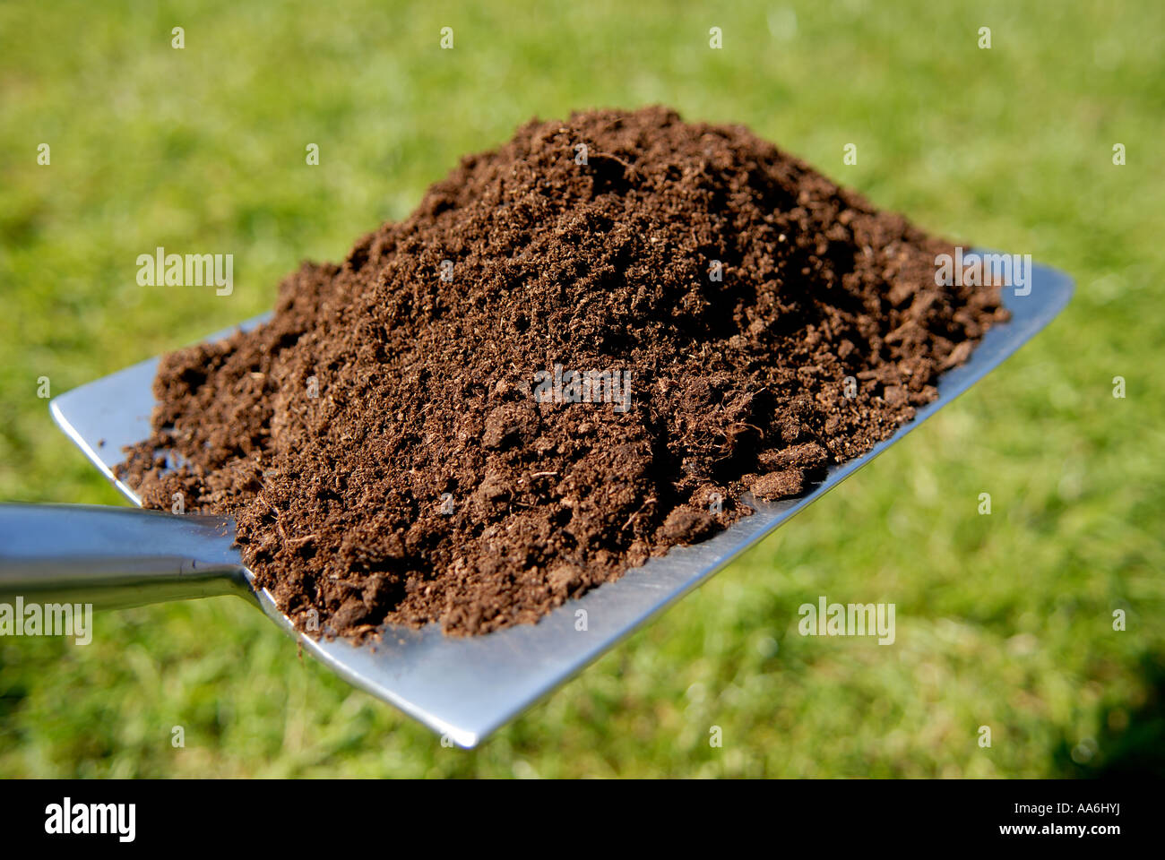 Garden spade with compost Stock Photo - Alamy