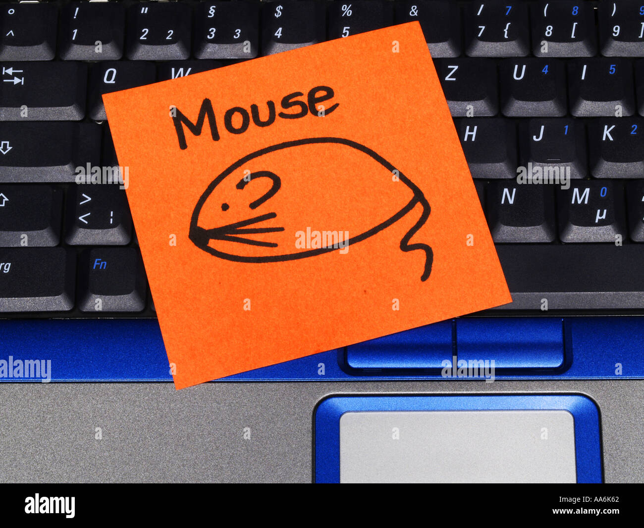 memo note on notebook mouse drawing computer mouse Stock Photo - Alamy
