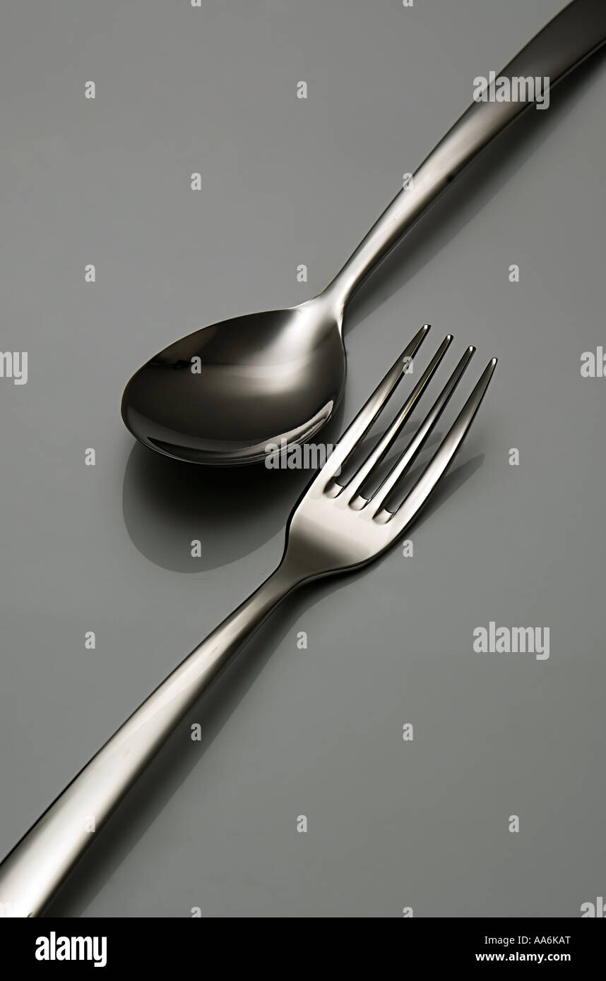 spoon and fork Stock Photo - Alamy