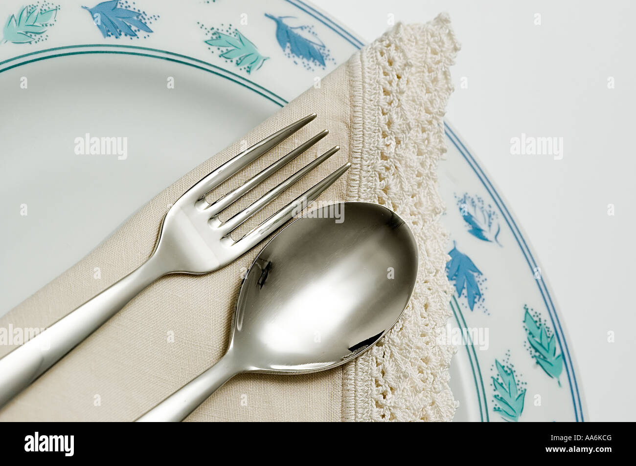 spoon and fork on the table Stock Photo - Alamy