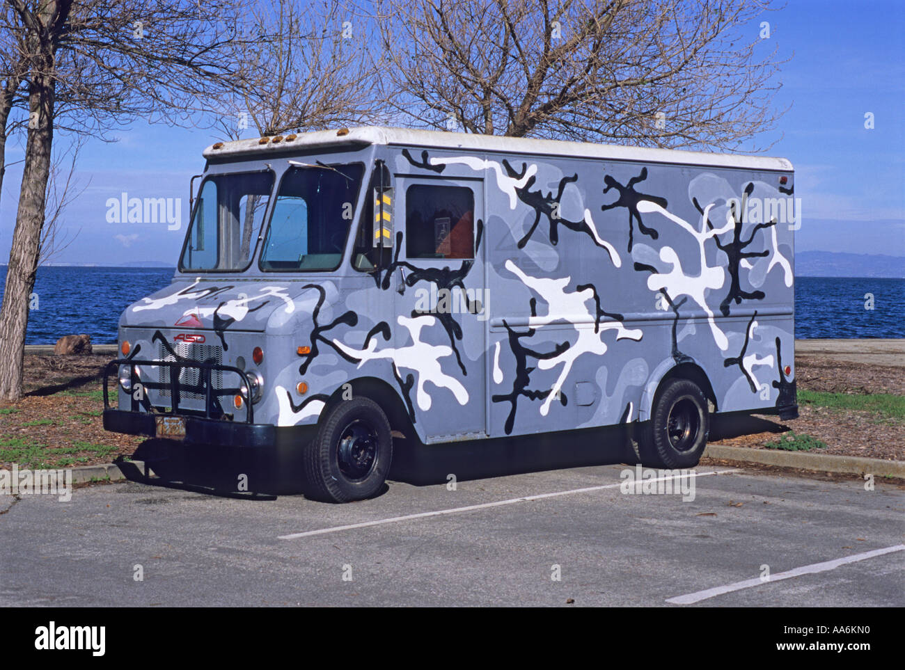 "Camouflaged van, California Stock Photo - Alamy