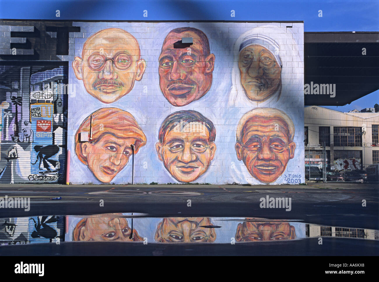 "Heroes Mural in "Village Market", "Mission District", San Francisco ...