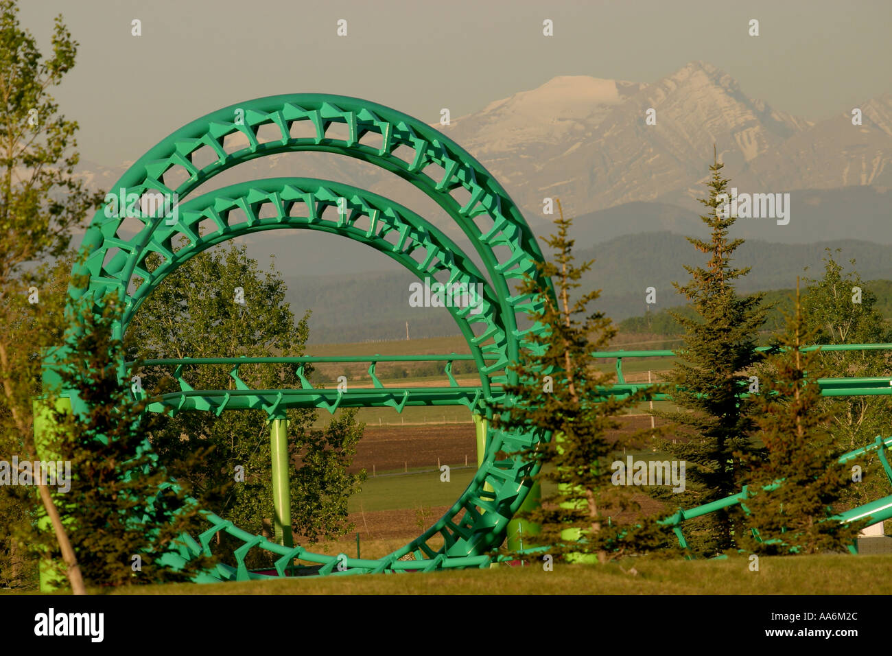 Green roller coaster hi-res stock photography and images - Alamy