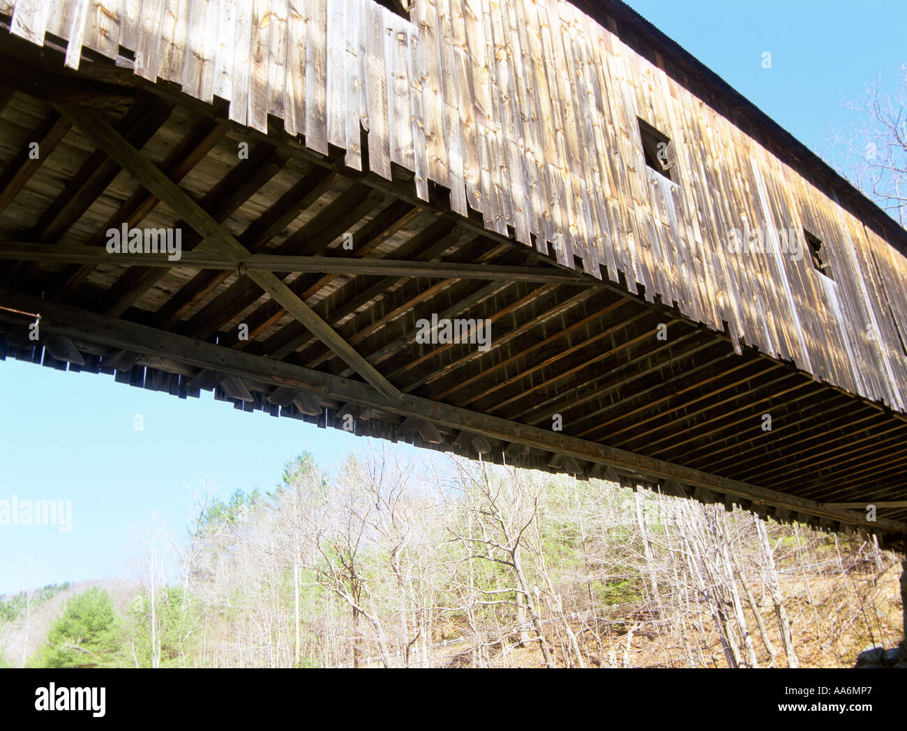 Downers or Upper Falls Covered Bridge Located in Weathersfield Vermont ...