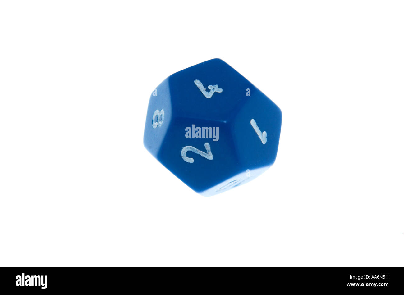 hexagonal shaped blue dice with 8 sides Stock Photo - Alamy