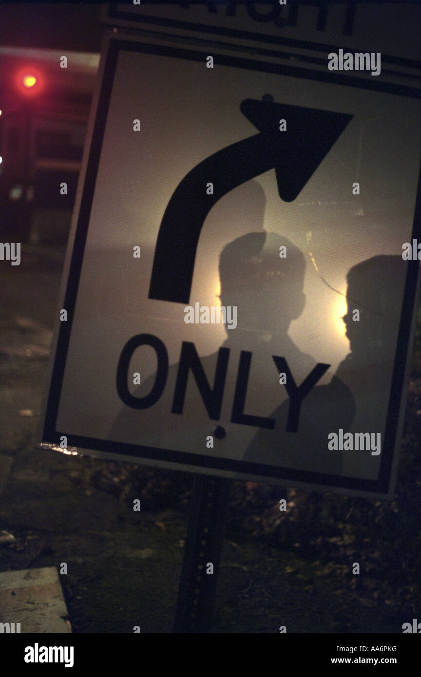 mans shadow on an only sign Stock Photo - Alamy