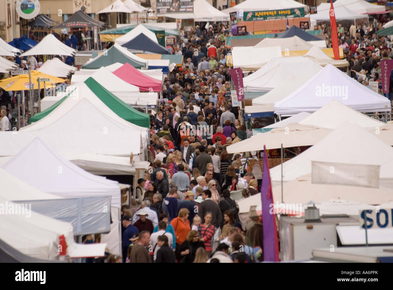 Saturday market in Salamanca Place Hobart Tasmania Stock Photo - Alamy
