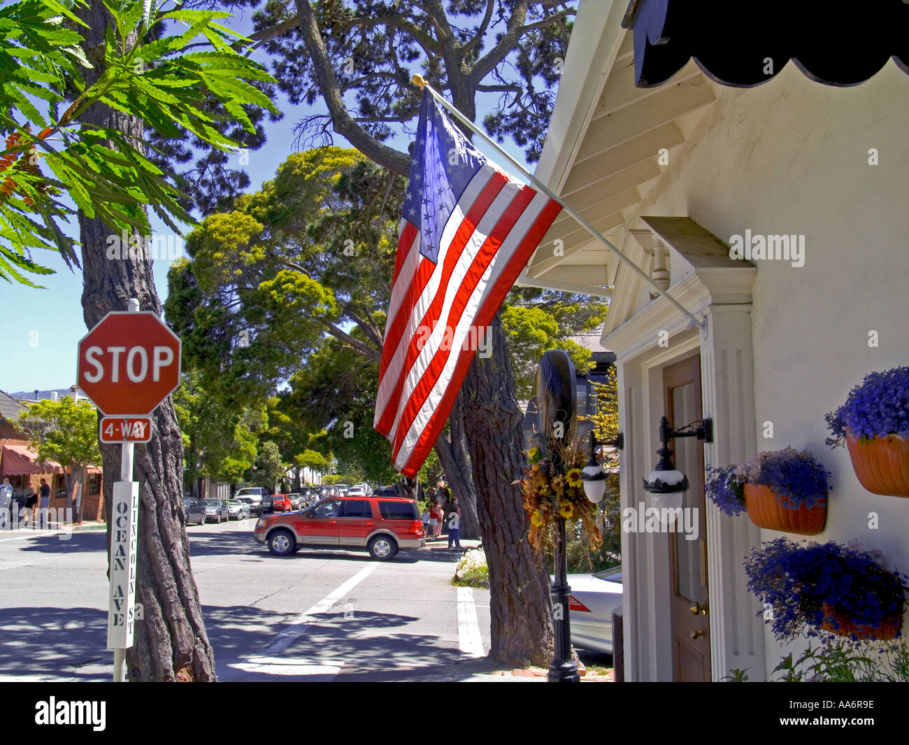 American flag stop sign suv hi-res stock photography and images - Alamy