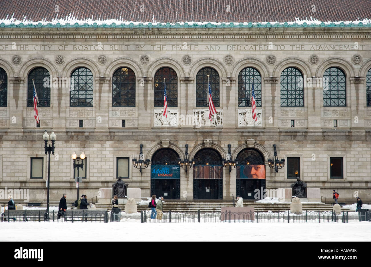 Boston Public Library viewed from Copley Square Stock Photo - Alamy