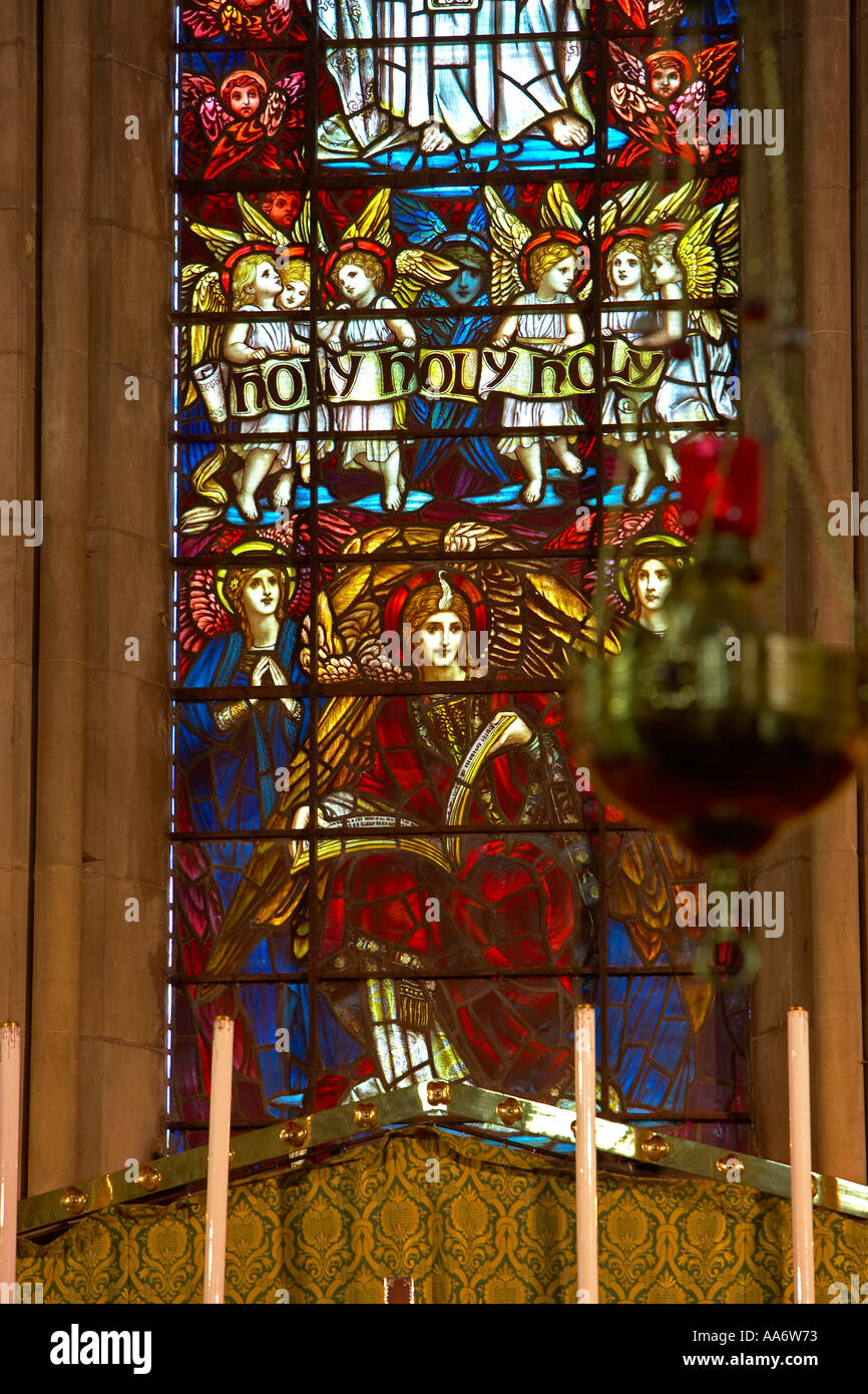 Stained Glass Window in Margam Church, Margam, Port Talbot, Wales, UK ...