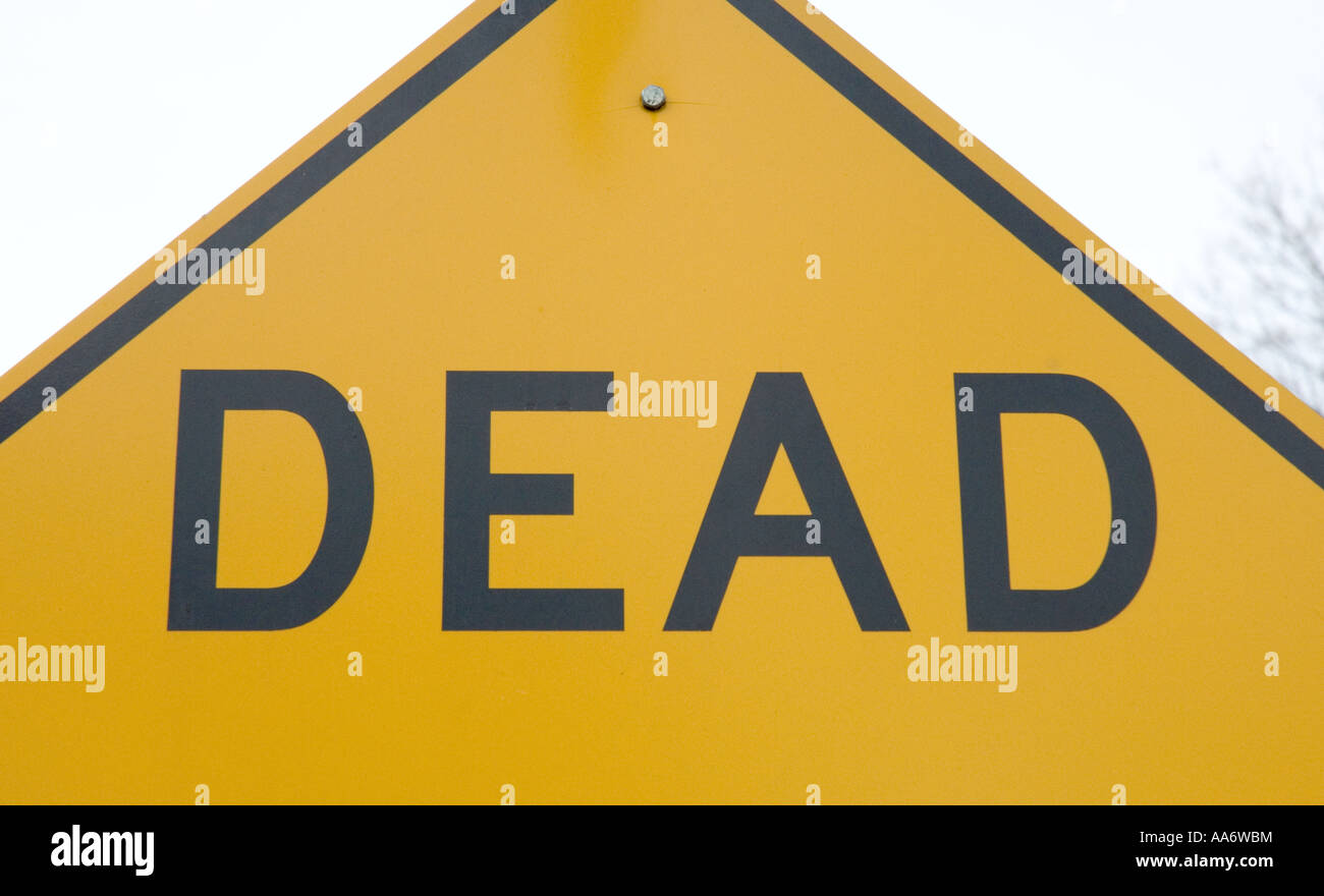 Dead on a road sign Stock Photo - Alamy