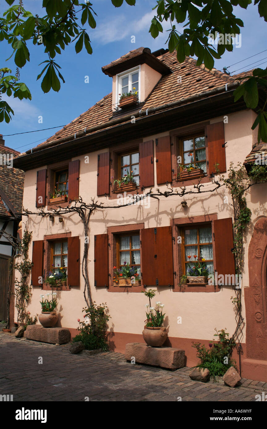 Old cottage in a small german village Stock Photo - Alamy
