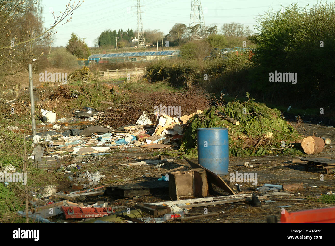 Rubbish and mess left behind from travelling or gypsy people Stock ...