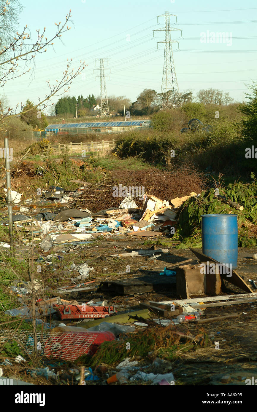 Rubbish and mess left behind from travelling or gypsy people Stock ...