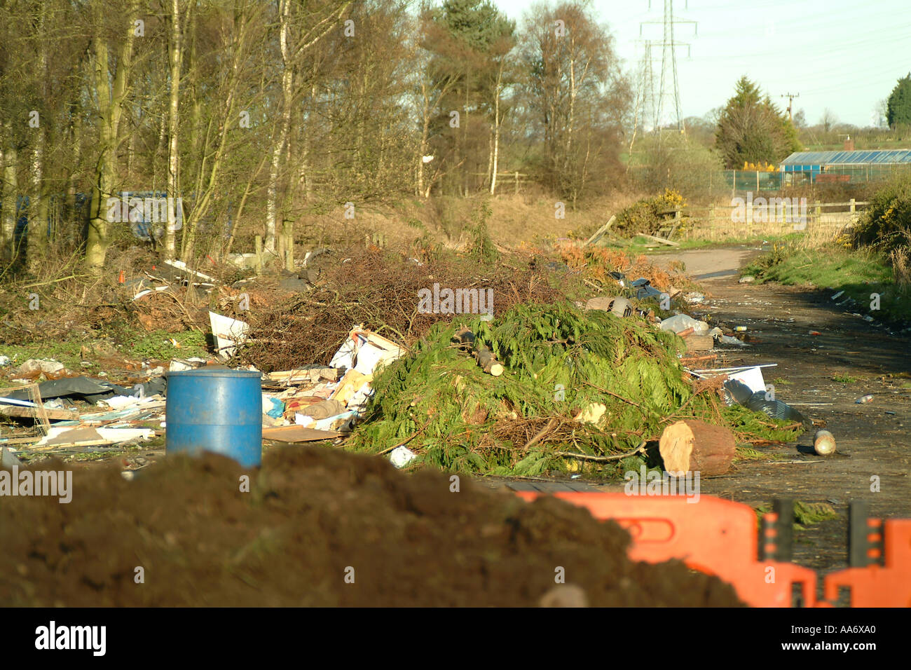 Rubbish and mess left behind from travelling or gypsy people Stock ...