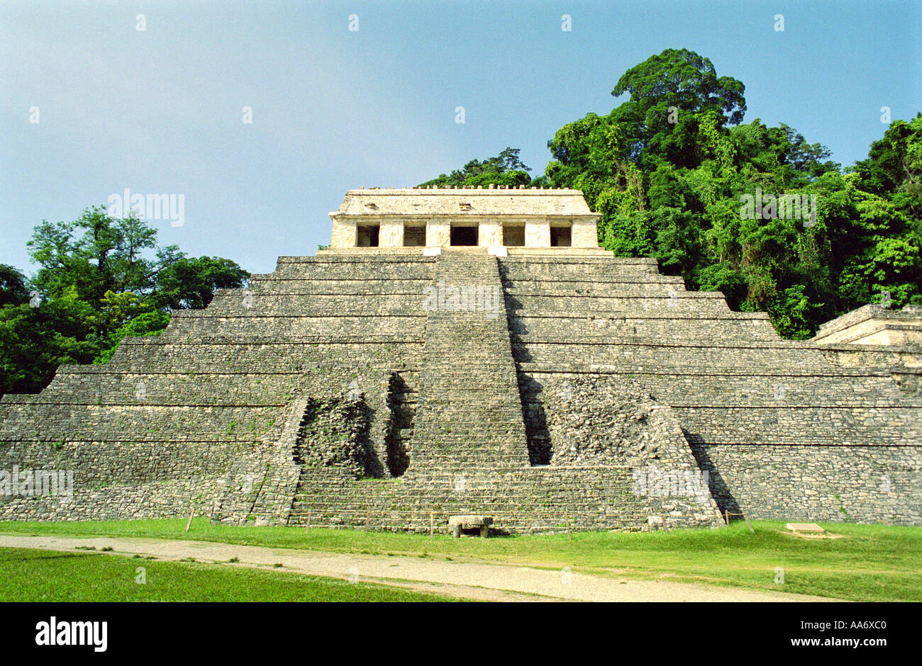 Ancient ruins archaeological zone Palenque Chiapas Mexico Stock Photo ...