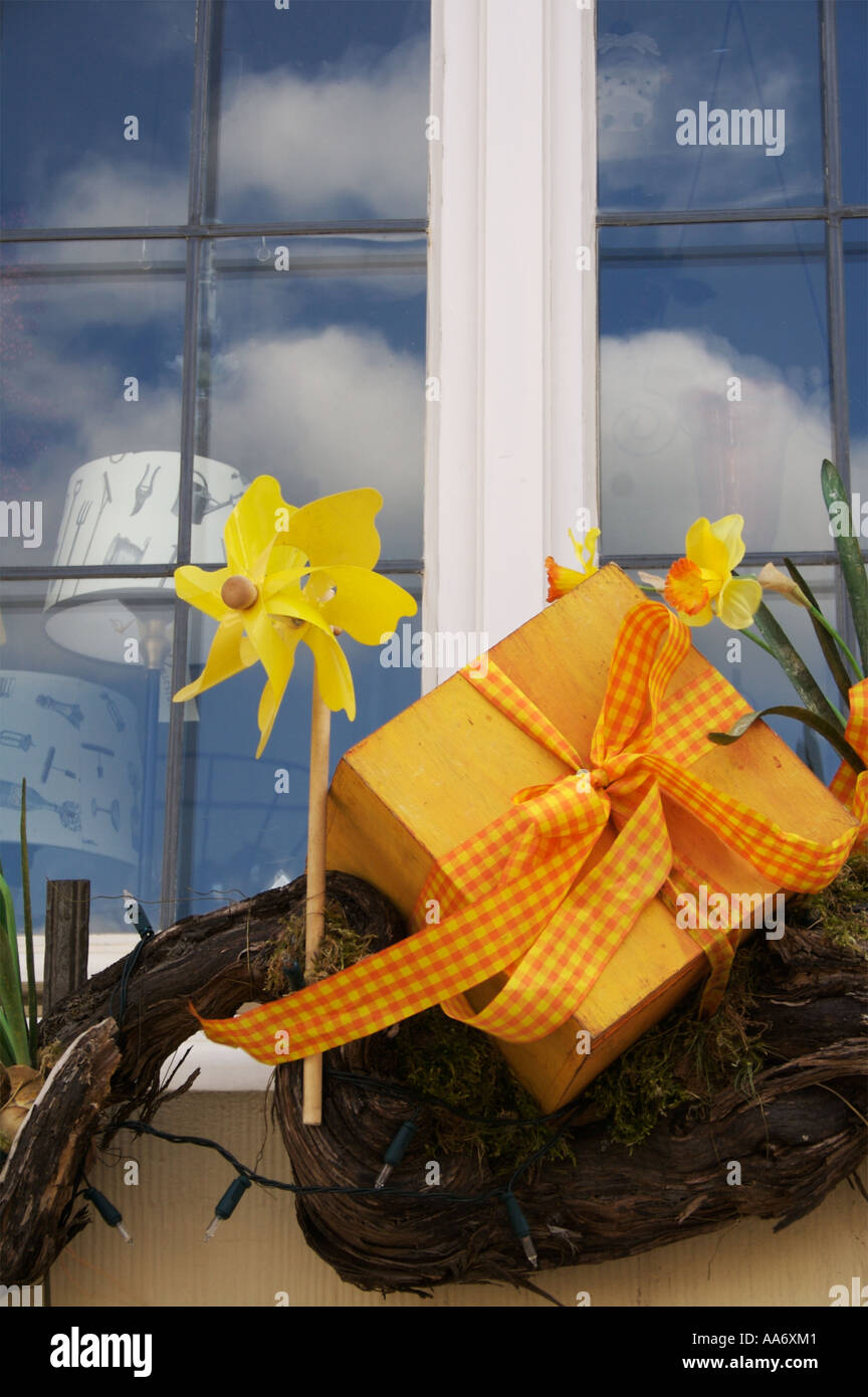 Easter decoration on a german cottage Stock Photo - Alamy