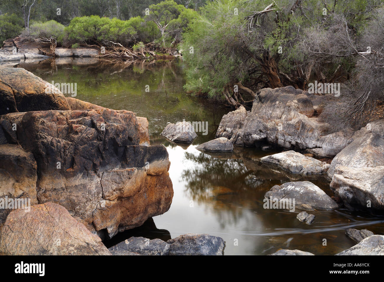 rocky outback Australian river billabong Stock Photo - Alamy
