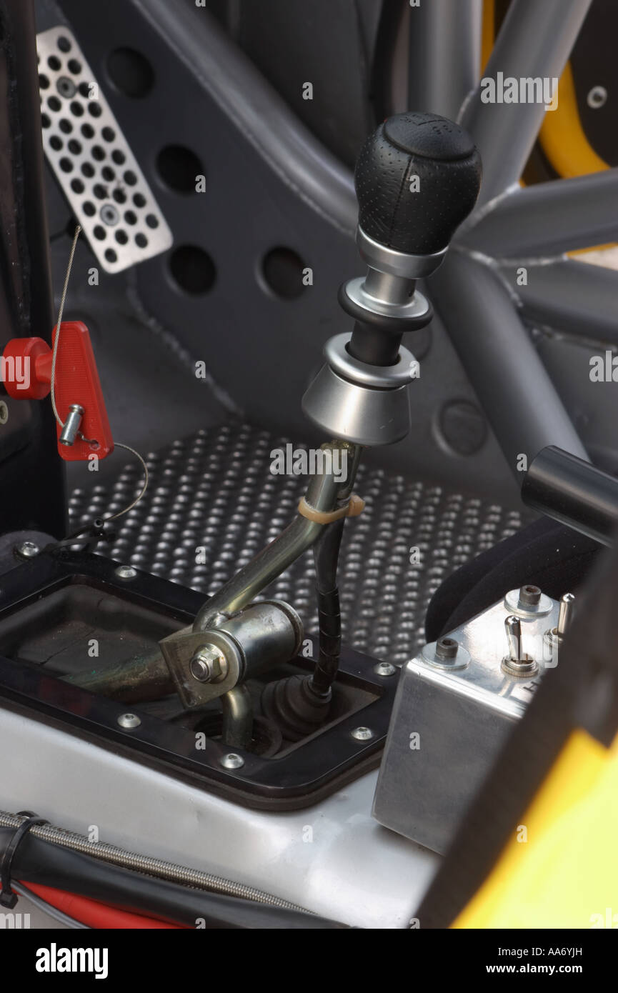 gearstick in the cabin of a motorsport racing race car Stock Photo - Alamy