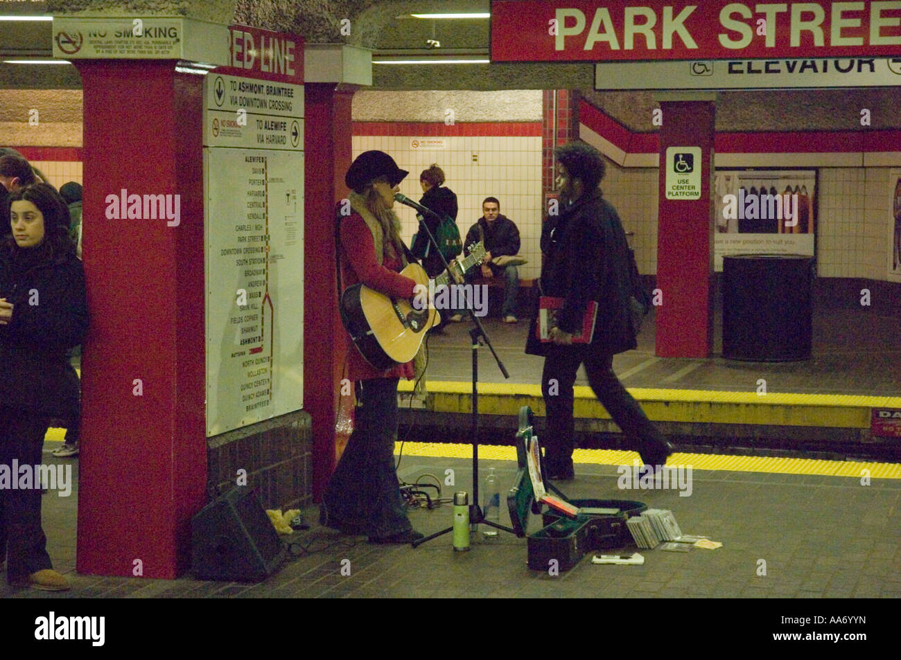 Busking in Park Street Station Boston Stock Photo - Alamy