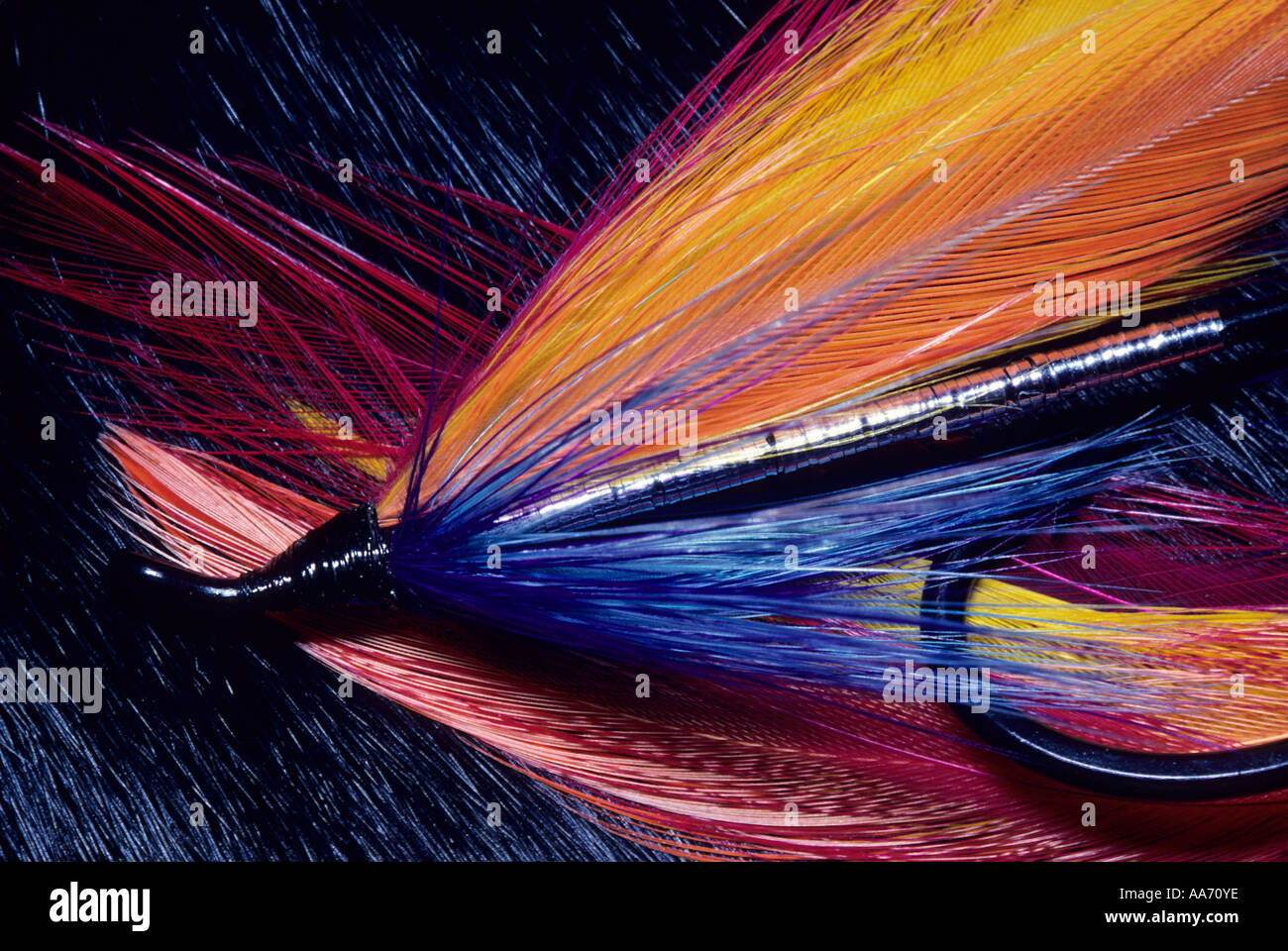 Flyfishing still life with steelhead fly Winters Hope Stock Photo - Alamy