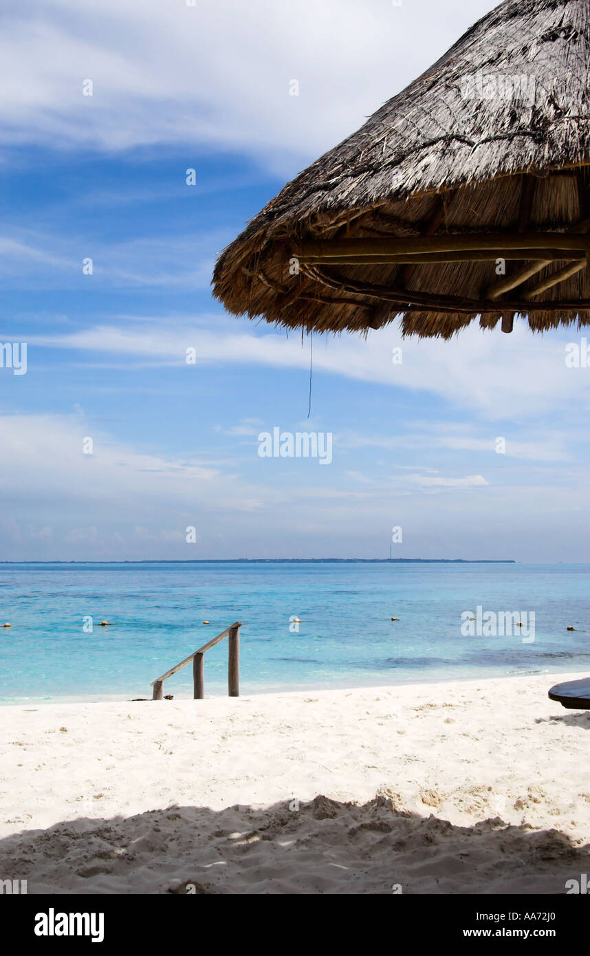 Thatched palapa in Cancun, Mexico Stock Photo - Alamy