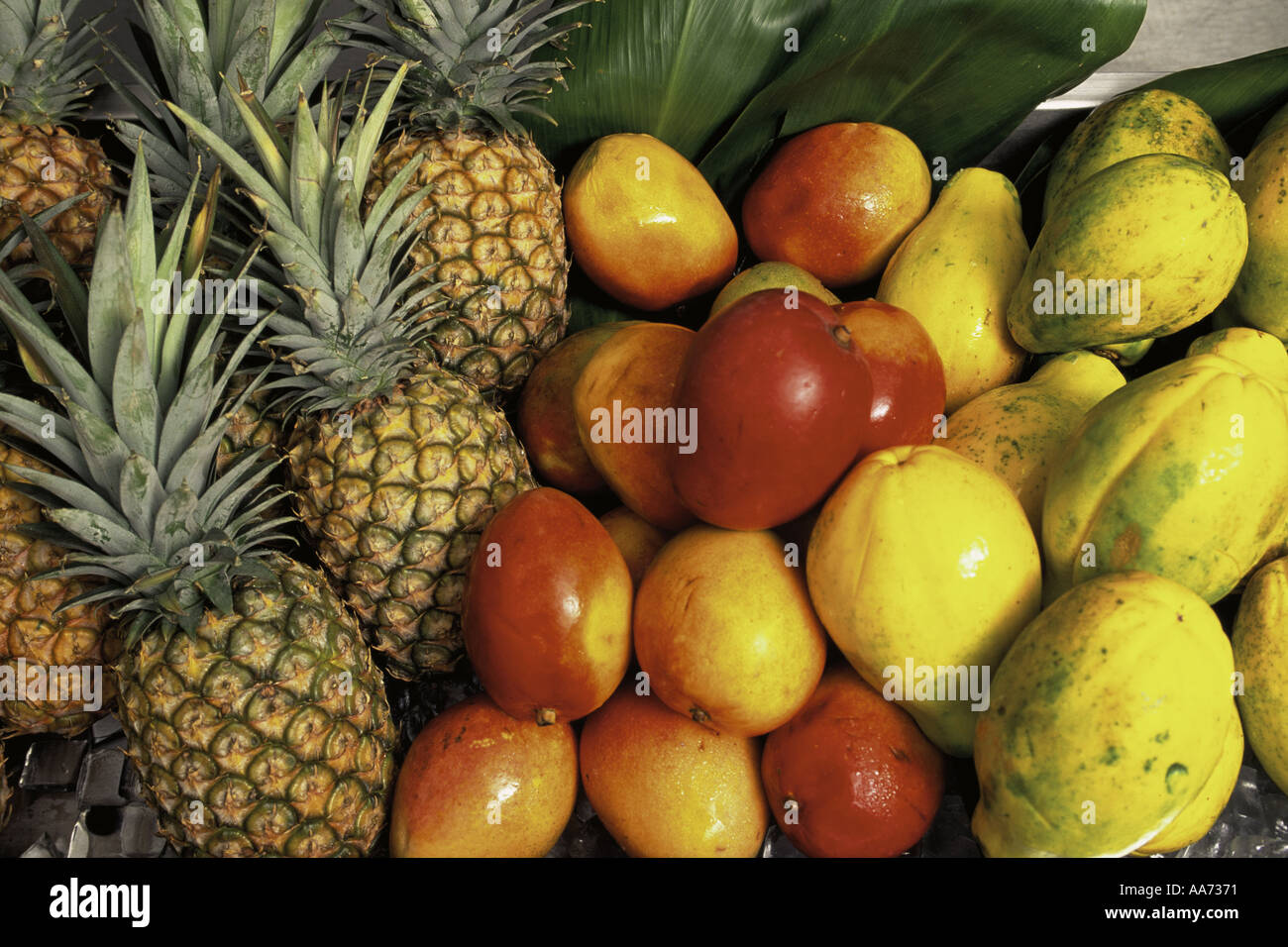 Pineapple Mango Payaya Stock Photo - Alamy
