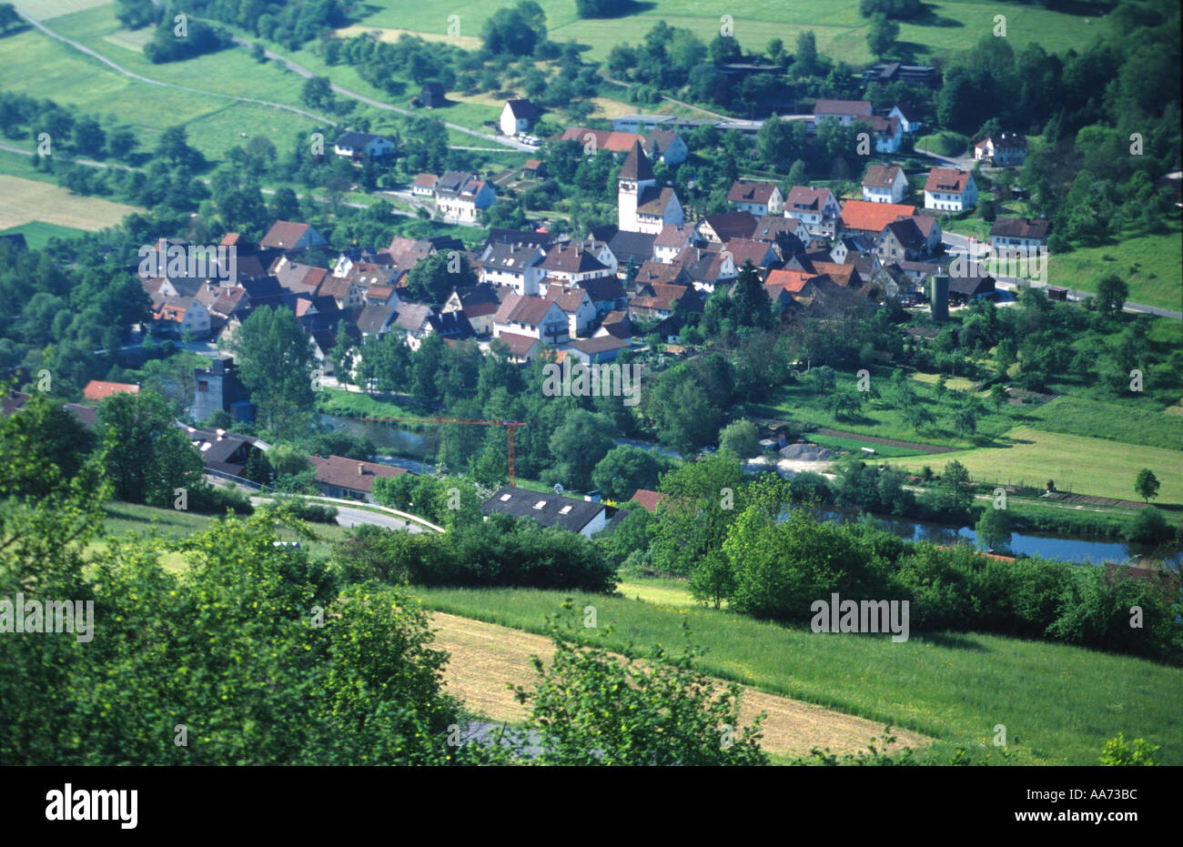 Germany Baden Wuerttemberg city of Morsbach at river Kocher Stock Photo ...