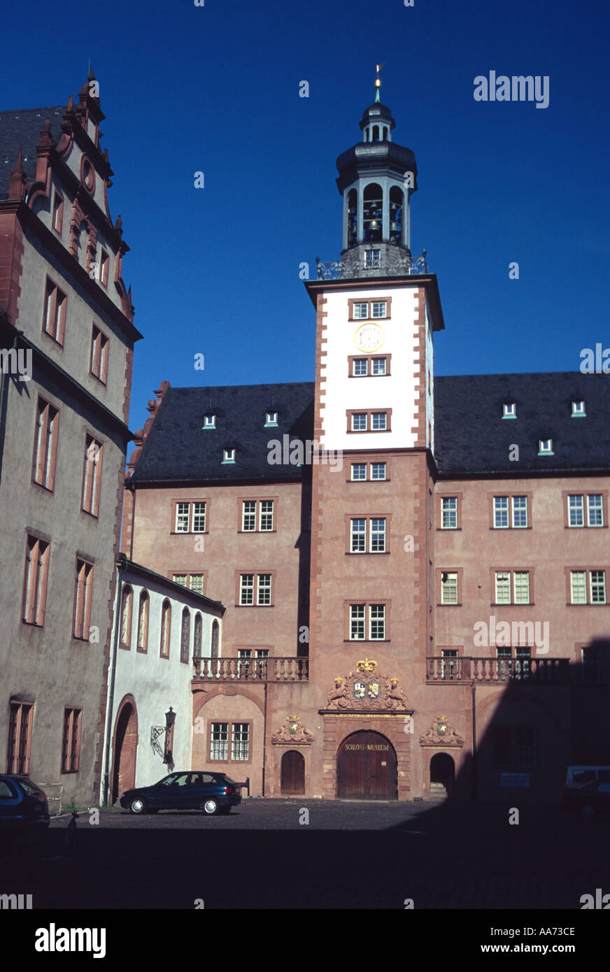 Germany Hesse Hessen city of Darmstadt the castle court tower Stock ...