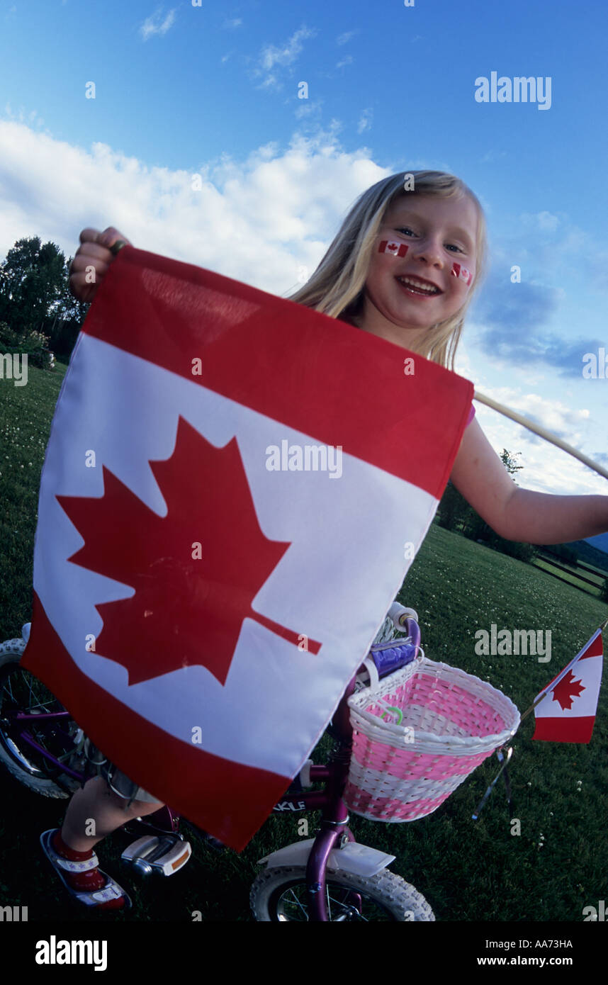 Young girl celebrating Canada Day holiday Stock Photo - Alamy