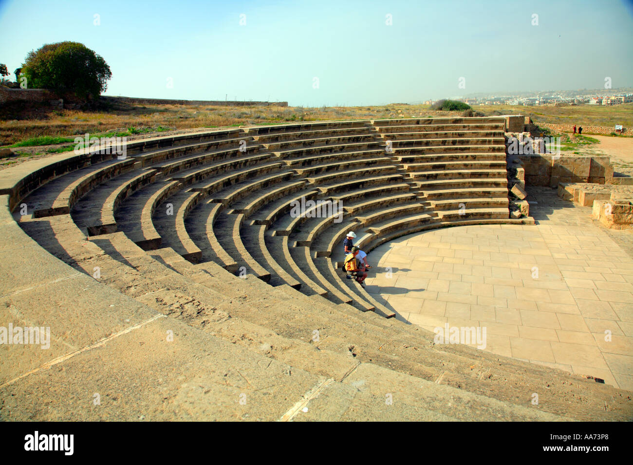 Odeon Roman Ruins Pafos Harbour Stock Photo - Alamy
