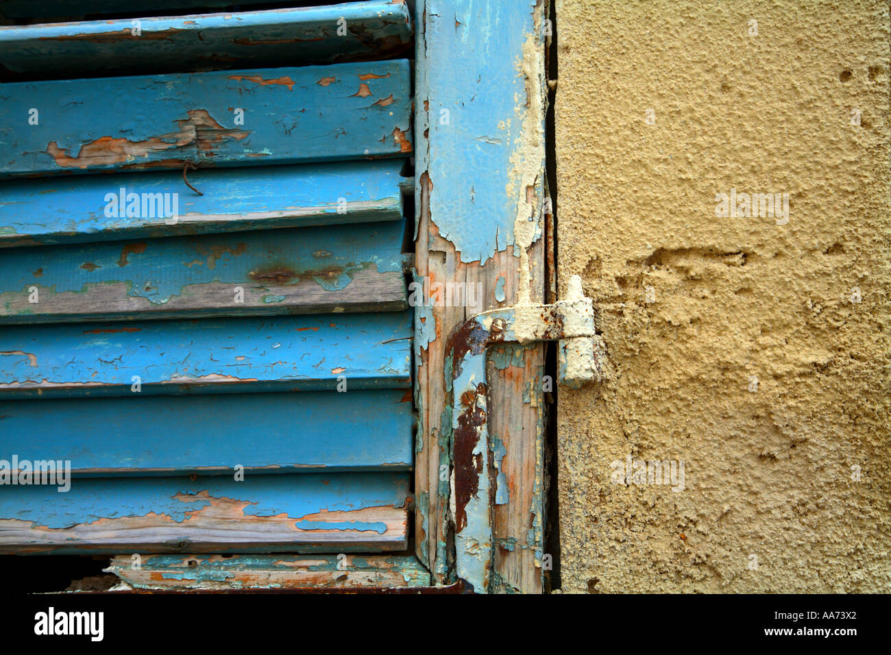 Dilapidated Window Shutter and Hinge Pafos Stock Photo - Alamy