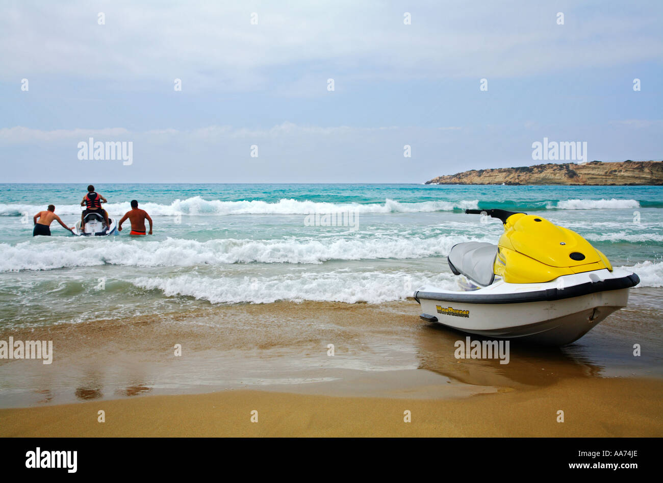 Jet Ski at Coral Bay Beach Cyprus 1 Stock Photo - Alamy