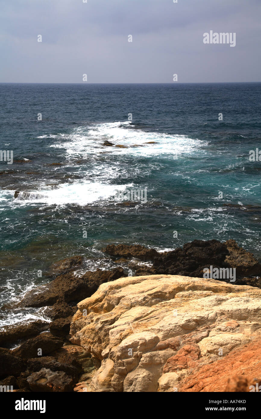 Sea Surf and Rocks at Sea Caves View Western Cyprus Stock Photo - Alamy