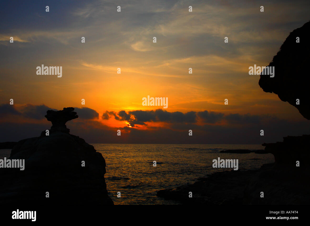 Coastal Sunset Akamas Peninsular Western Cyprus 2 Stock Photo - Alamy