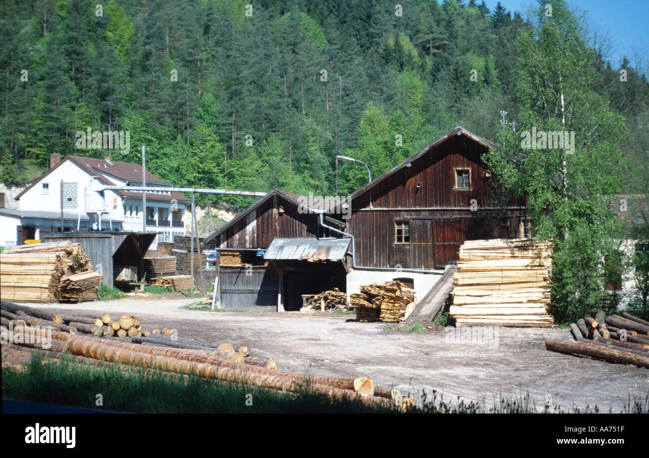 Sawing mill sawing mill sawmill Germany Bavaria Stock Photo - Alamy