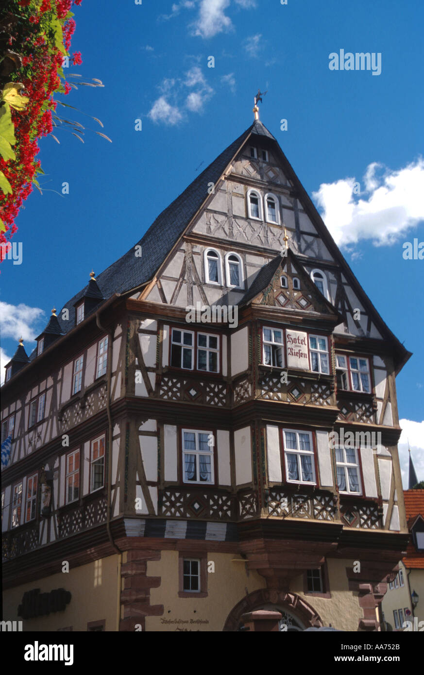 Germany Bavaria Miltenberg on river Main house Zum Riesen Hotel and ...