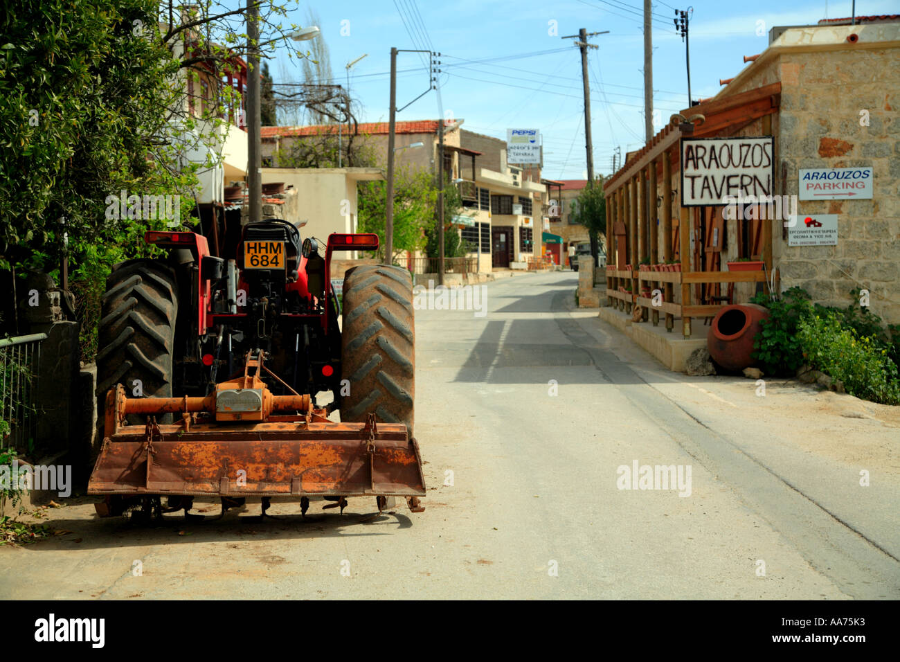 Typical Street Scene Inland Village Western Cyprus Stock Photo - Alamy